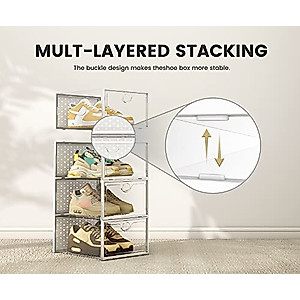 Pinkpum Extra Large Shoe Storage Box Fit for Size 14 12Pack Shoe Storage Boxes Fit for Size 11 12Pack