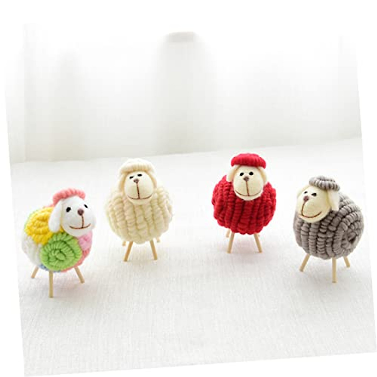 SAFIGLE Christmas Decor Miniture Decoration Fireplace Decor Ram Bauble Ornament Nordic Wool Felt Lamb Desktop Christmas Sheep Crafts Pendant Doll Bamboo Christmas Tree White Overall