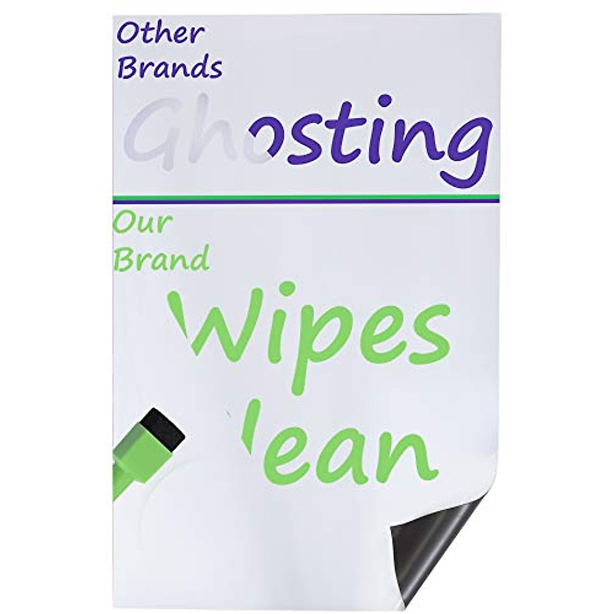 USA Made Magnetic Dry Erase Whiteboard Sheet 17" x 11" with a Set of 6 Markers