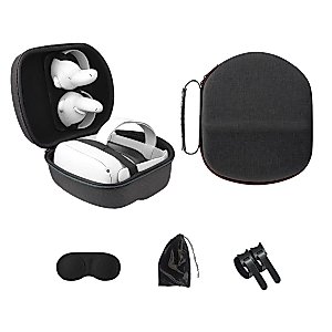 dethinton Compatible with Oculus Quest2 Case, Travel Case Compatible with Oculus Quest2 All-in-one VR Gaming Headset and Controllers Includes Multiple Quest2 Accessories (Black)