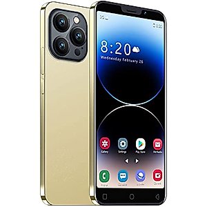 PrzSay Cheap Mobile Phone, 5.0" IPS Display, Android 8.1, Dual SIM, Dual Cameras, 1GB RAM+8GB ROM (Expandable to 128GB), Support: WiFi, Bluetooth, GPS 3G Smartphone (i14Pro-Golden)