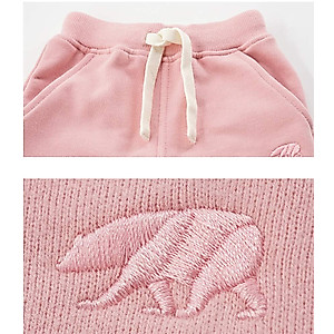 Toddler Baby Boys Girls Sweeatpants Cotton Pure Color Bear Active Jogger Pants with Drawstring 1-6T (2-3T, Dark Grey+Army Green)