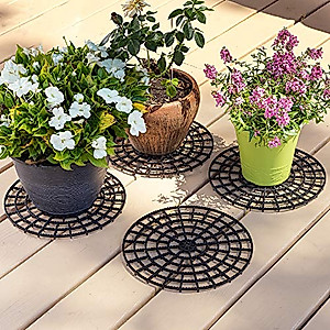 Patio & Deck Floor Protector (Set of 2) | 12 inches Perfect Outdoor Plant Trivet | Plant Base | Plant Stand Outdoor Plant Base | Outdoor Plant Stands for Patio | Deck Planter Plant Coaster