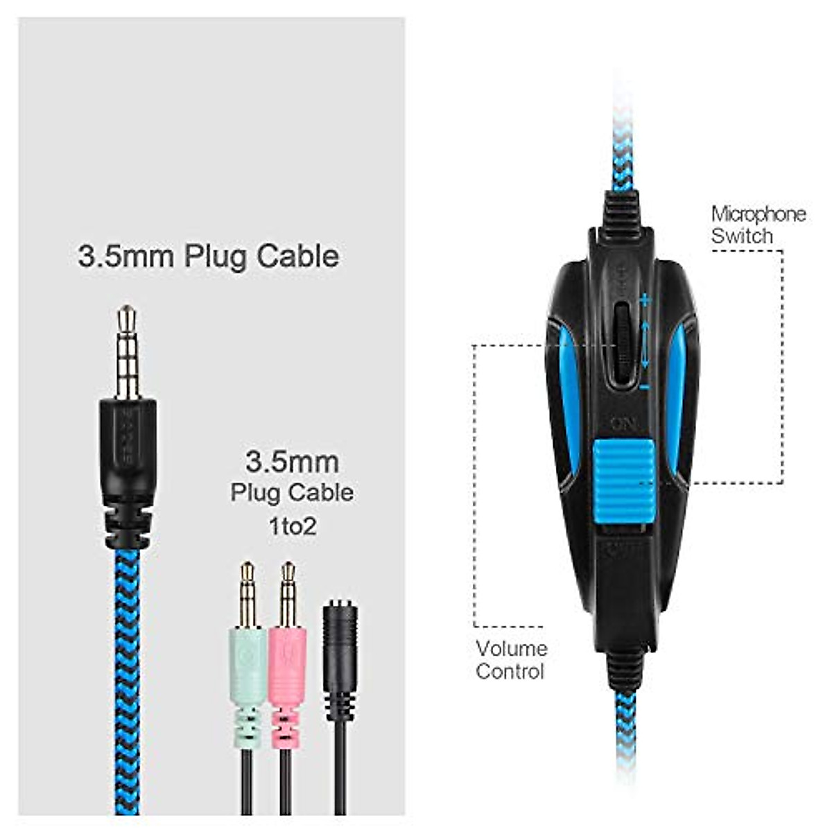 SADES Stereo Gaming Headset for PS4 PC Xbox One Controller Noise Cancelling Over Ear Headphones with Mic White (SDSSA810W-HDST)