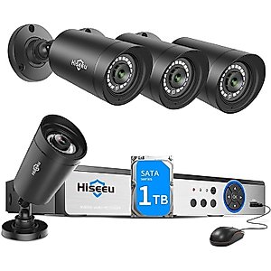 8CH Hiseeu Security Camera System, 1TB HDD Home CCTV Camera Security System w/4pcs 1080P Indoor&Outdoor Security Cameras, Face Detection, Instant APP Alert, Playback, Night Vision for 7/24 Record