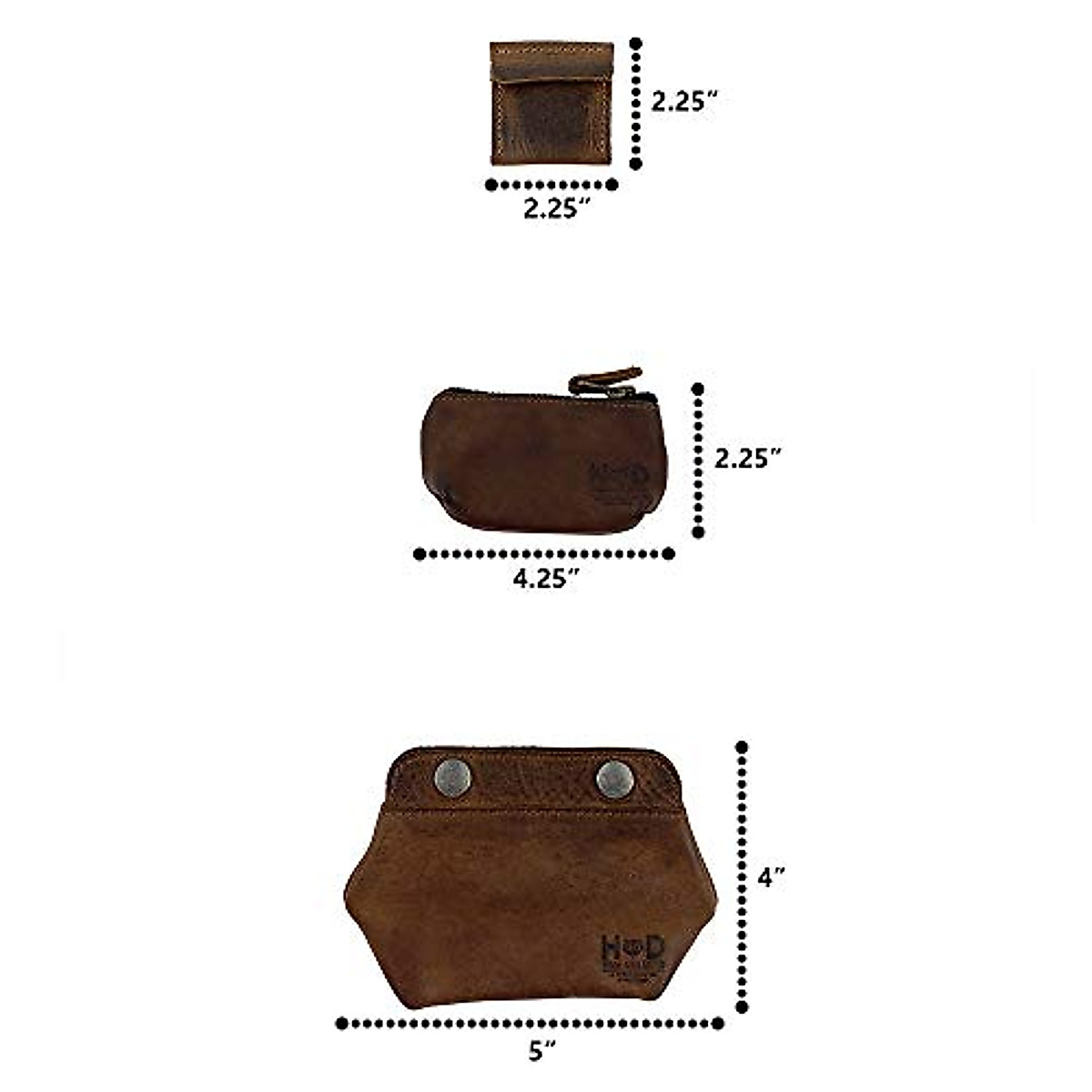 Hide & Drink, Leather Wedding Ring Holder & Money Travel Purses - Proposal Ring Pouch - Card Keychain & Change Pouches Handmade