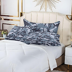 Sharks Camo Pillowcase for Hair and Skin Body Pillow Cover Body Pillow Cases King Size 20"X 40" Decorative Pillows Cases with Zipper for Women Men
