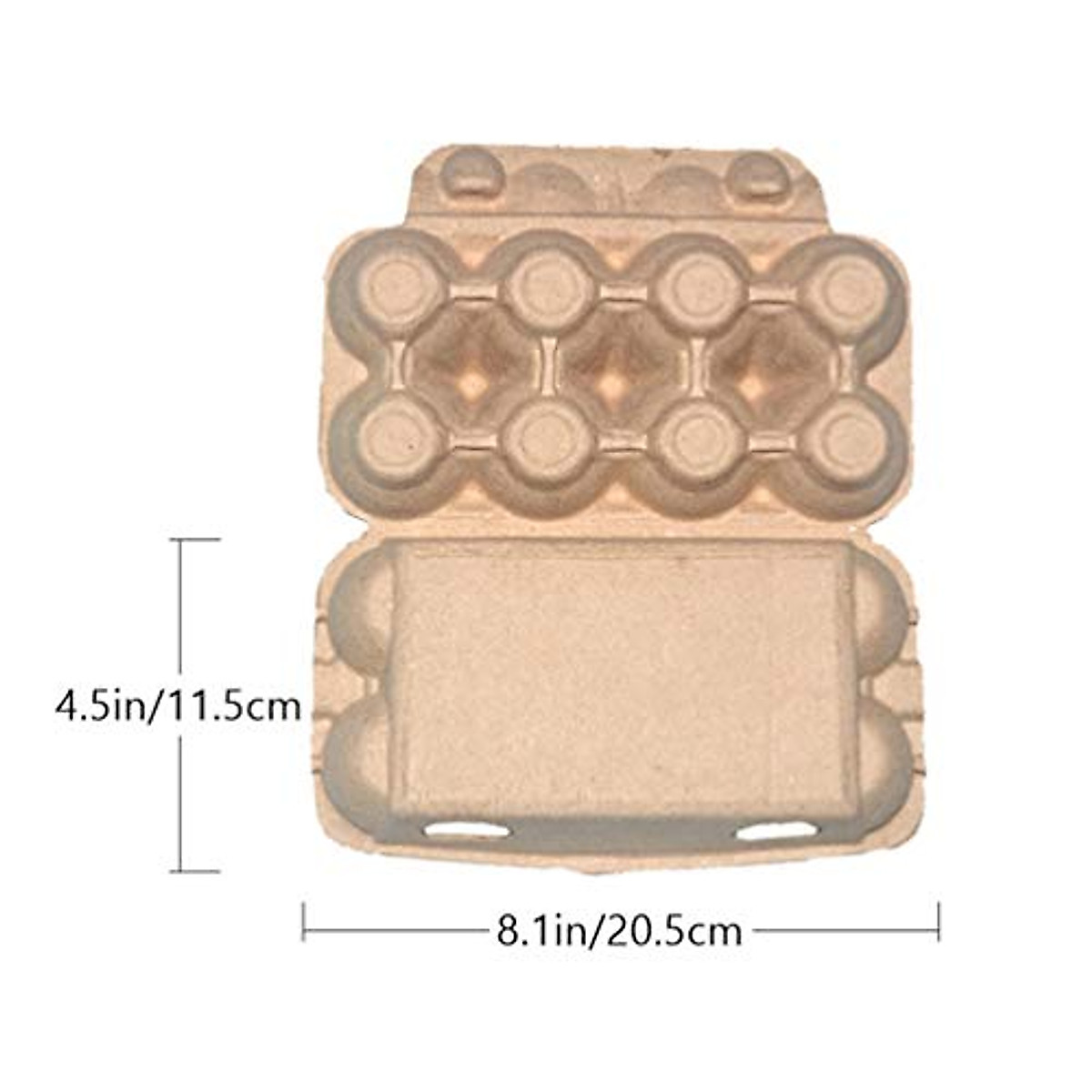 Cabilock 20pcs Egg Cartons Paper Tray Fiber Egg Tray Holder Pulp Egg Containers for Family Farm Market Camping Picnic Travel (Kraft Paper Color)
