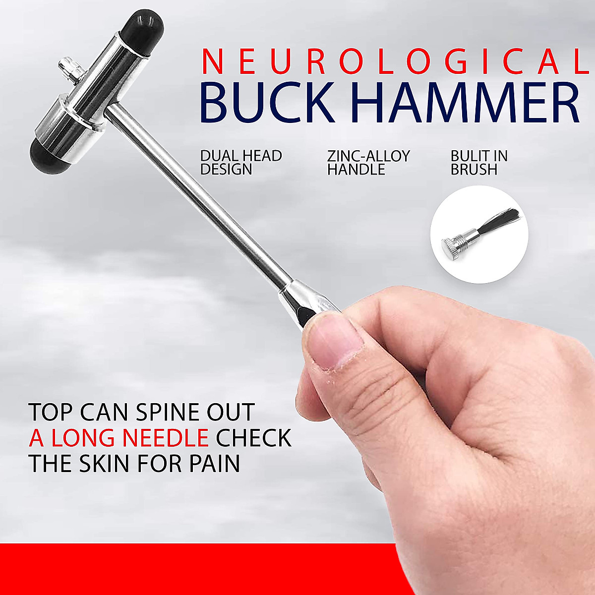 7 pcs Neurological Percussion Set, Reflex Taylor Buck Hammer Pinwheel Diagnostic Kit for Nurses, EMS, Medical Students, Clinical