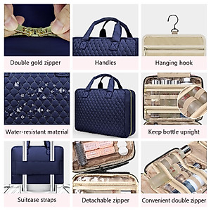 urophylla Detachable Travel Toiletry Bag for Women - Large Toiletry Bags for Traveling Women - Hanging Makeup Cosmetic Bag, Organizer for Travel Accessories Cruise Essential - Travel Size Toiletries