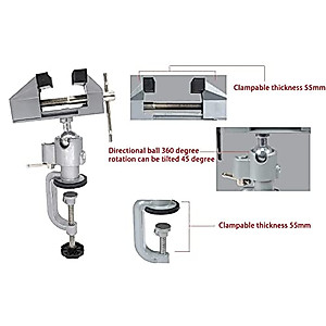 Bench vise table, Jewelry vise, Bench clamps, Swivel bench vise, Table swivel vise, 3 inch Swivel Universal Table Vise Tilts Rotate 360° Universal Work