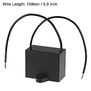uxcell Ceiling Fan Capacitor CBB61 25uF 250V AC 2 Wires Metallized Polypropylene Film Capacitor 48x38x26mm for Electric Fan Pump Motor Generator