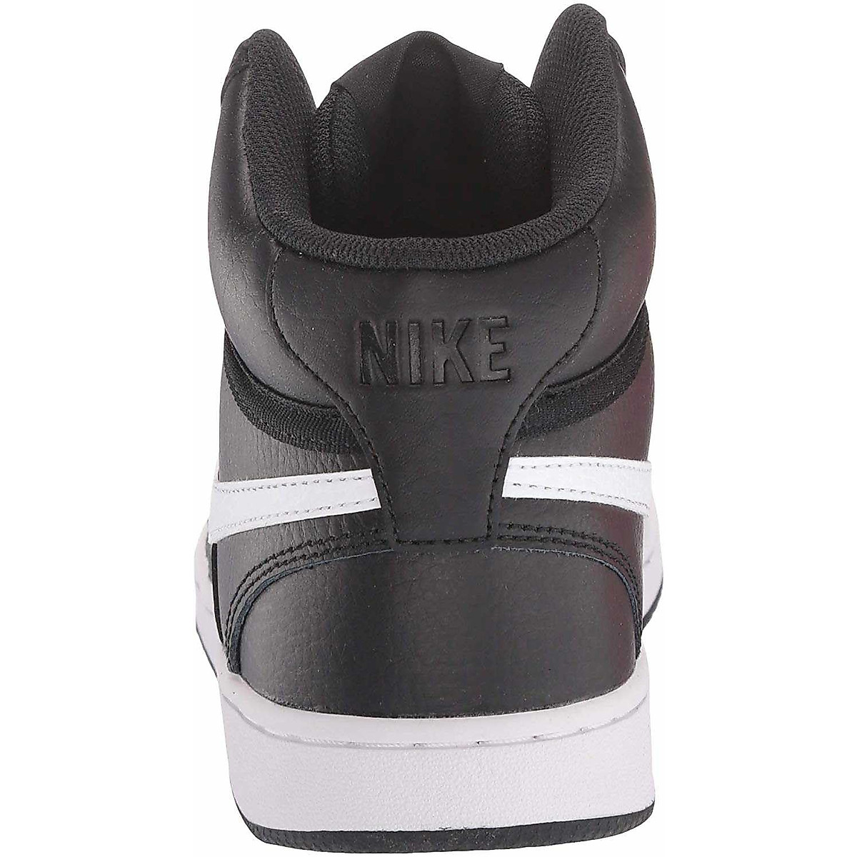 Nike Women's Court Vision Mid Sneaker, Black/White, 6.5