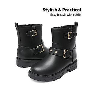 DREAM PAIRS Girls Ankle Booties Waterproof Side Zipper Boots Sdbo2305k Black Size 13 Little Kid