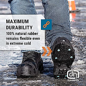 Due North All Purpose Industrial Ice Cleats for Men & Women - Traction Aids for Walking & Working on Snow/Ice - 16 Spikes