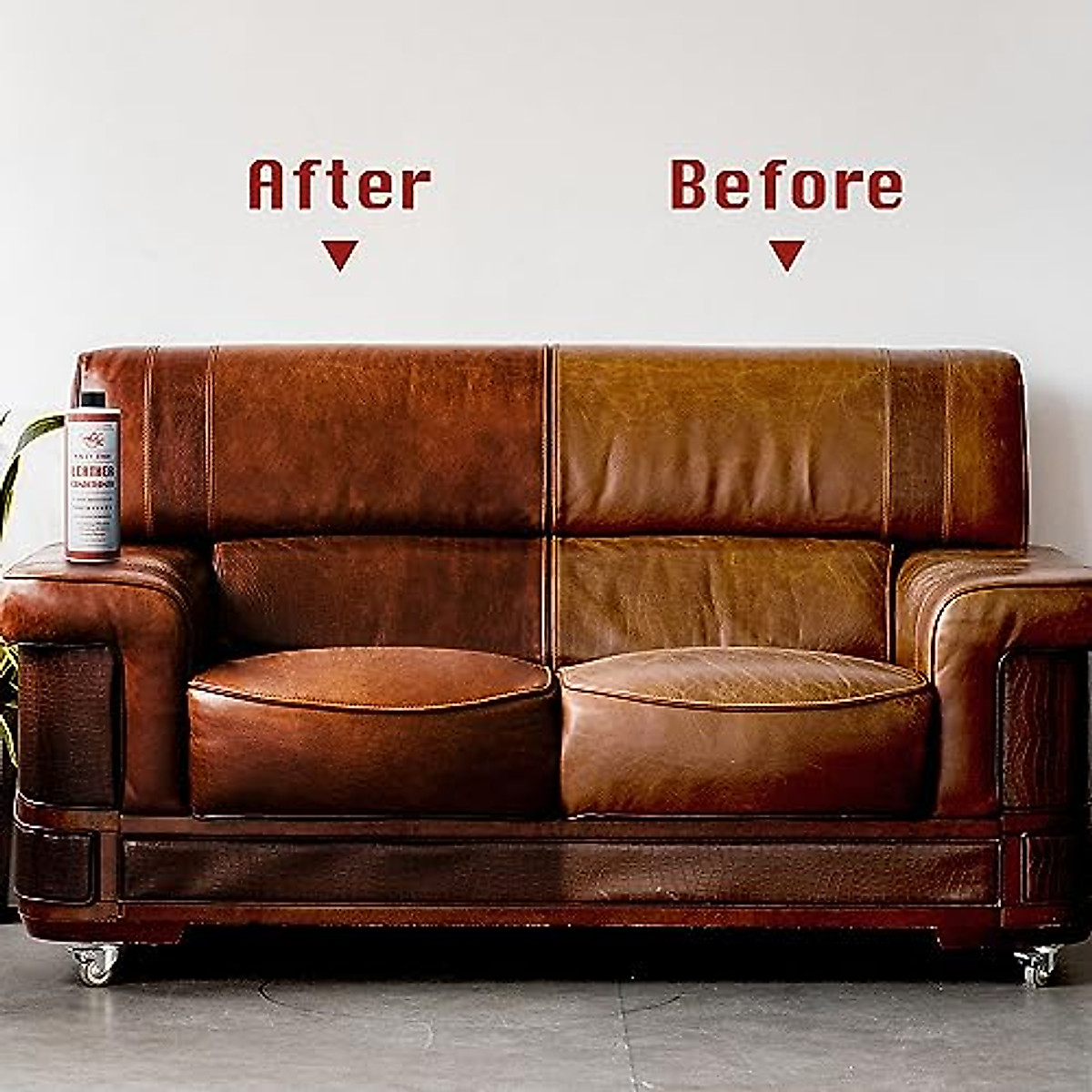 SALTY FISH Leather Conditioner Cleaner for Couch Furniture, All-Natural Leather Care Kit for Leather Couch,Car Seat,Apparel,Boot,Shoe,Accessories (16 Fl Oz)