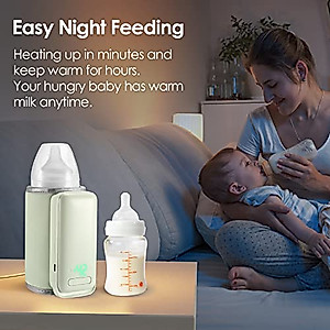 Cozytots Wireless Bottle Warmer for Travel Portable Baby Milk Warmer On The Go Constant Temperature Rechargeable USB Battery-Powered Baby Milk Heating Bag in Car Heaters Thermostat Bag