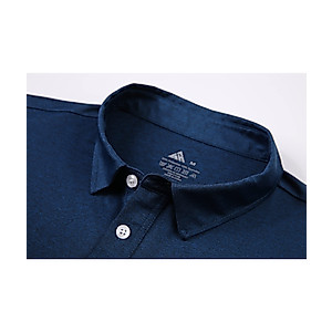 V VALANCH Mens Golf Polo Short Sleeves Performance Tennis Shirts Polyester Polo Shirts Business Polo(DeepIndigo,M=XL)