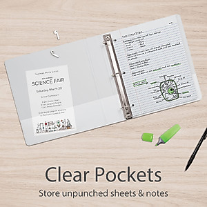 Oxford 3 Ring Binders, Binders for School and Office, 1 Inch ONE-Touch Easy Open D Rings, 3-Sided View Binder Covers, Xtralife Hinge, Non-Stick, PVC-Free,White, 250-Sheet Capacity, 4 Pack (79904)