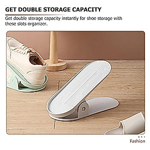 Toyvian Sneaker Holder 2pcs Shoe Slots Rack Adjustable Shoe Stacker Space Saver Double Deck Shoe Rack Holder for Closet Organization Sneaker Shelf