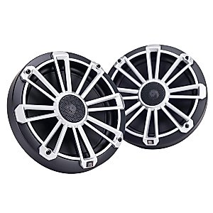 MB Quart NP1-120 Nautic Premium Waterproof Speakers (Black, Pair) – Marine Grade Speakers, Boat, RV, and Off-Road Vehicle Marine Audio, 3 Grill Colors (Black, Silver, White), 140 Watts, 8 Inch