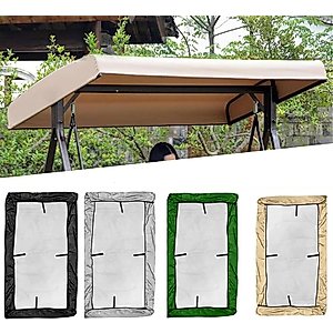 Generic 3 Seater Garden Swing Seat Canopy Cover, Swing Chair Canopy Replacement, Outdoor Swing Canopy Replacement, Garden Hammock Top Cover, 75x47x9 inch (Beige), LZ 070101