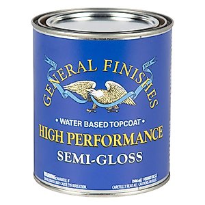 General Finishes High Performance Water Based Topcoat, 1 Quart, Semi-Gloss