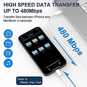 [Apple MFi Certified] iPhone Fast Charger, 20W PD + QC 3.0 Dual Port USB C Wall Charger Plug with 10FT Extra Long USB C to Lightning Fast Charging Data Sync Cord for iPhone 13 12 11 XS XR X 8 iPad