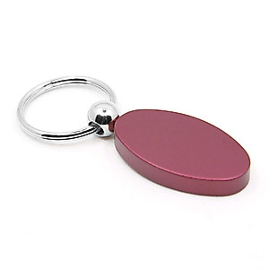 Honda Burgundy Aluminum Metal Oval Accord Logo Key Chain Fob Chrome Ring