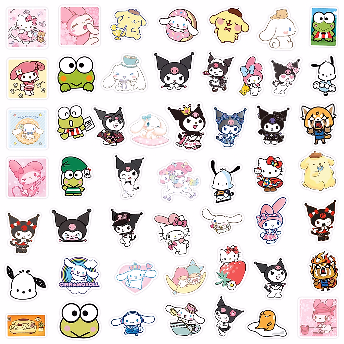 50 PCS Japanese Cartoon Stickers, Kawaii Anime Stickers Vinyl Waterproof Stickers for Laptop Water Bottle Skateboard Cars Bumper Sticker Decals for Kids Teens Girls Adults