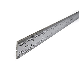 Benchmark Tools 466484 12 inch Combination Square Blade Ruler 4R Markings 1/8, 1/16, 1/32, 1/64 Stainless Steel Non-Glare Satin Chrome Finish Compatible with Starrett, Mitutoyo, PEC, Brown and Sharp