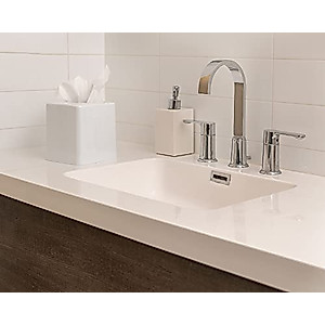 Stephanie Imports Made in USA Set of 2 White Plastic 5-Gallon Waste Basket & Cube Tissue Box Cover