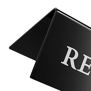 TAICHEUT 30 PCS Reserved Table Signs, Acrylic Reserved Seat Signs Double Sided Black Reserved Table Sign Reservation Table Tent Sign for Restaurants, Wedding, Meeting