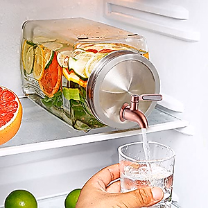 AZOS 2 Pack Beverage Dispenser Replacement Spigot with Anti-clogging Net, Stainless Steel Spigot for Drink Dispenser, Water Dispenser Faucet Rose Gold