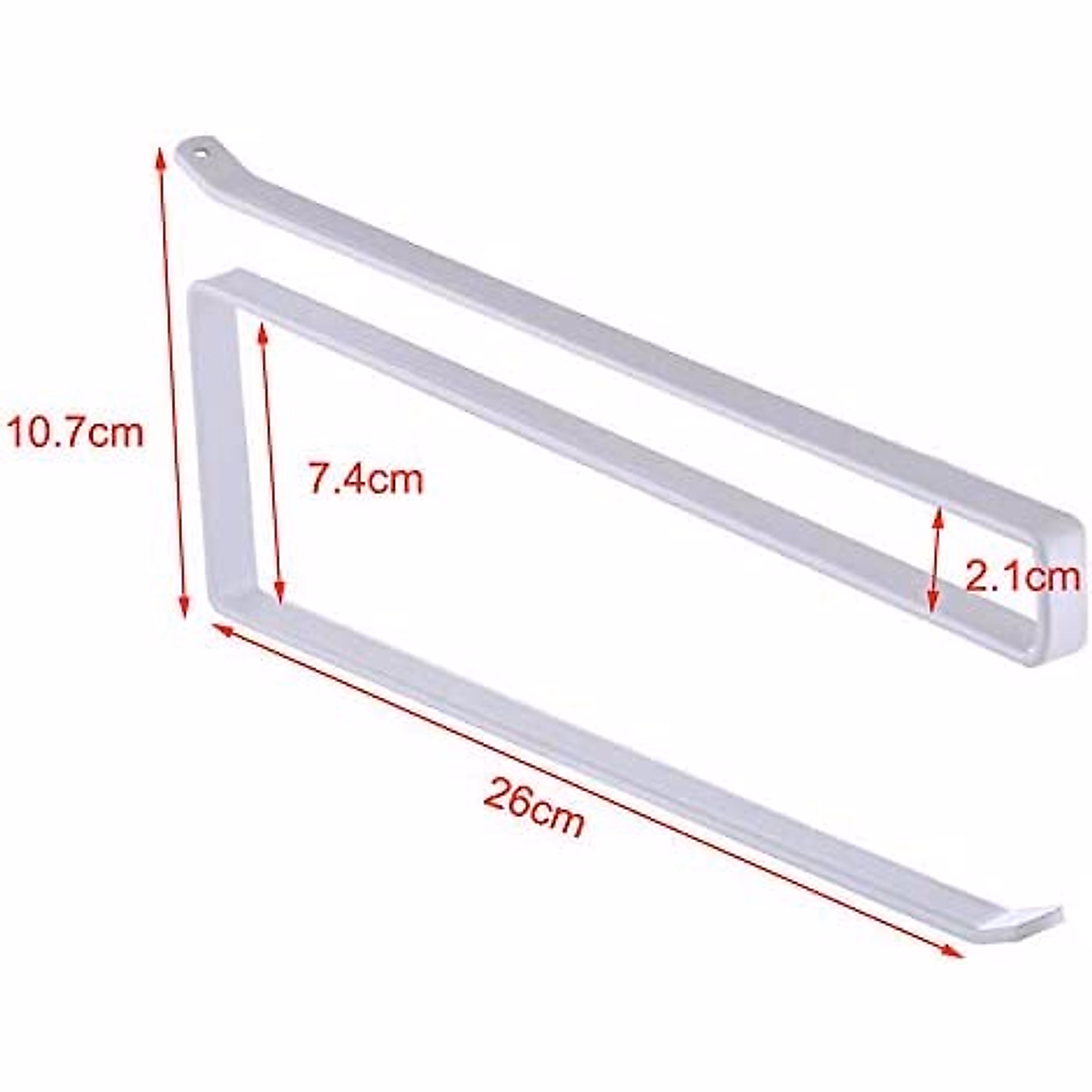 Mihao 2 Packs Kitchen Cabinet Cupboard Under Shelf Storage Paper Towel Roll Holder Dispenser Napkins Rack, White