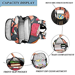 Glaphy Japanese Sushi and Rolls Backpack School Bag Lightweight Laptop Backpack Student Travel Daypack with Reflective Stripes
