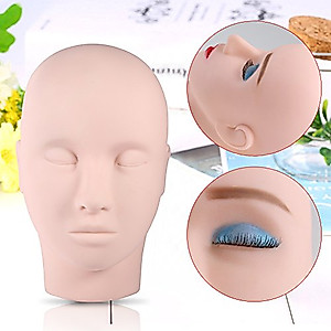 Makeup Mannequin Head, 1PC Upgraded Make Up Eyelash Eye Lashes Extensions Practice Mannequin Training Head Model Cosmetology Doll Face Head