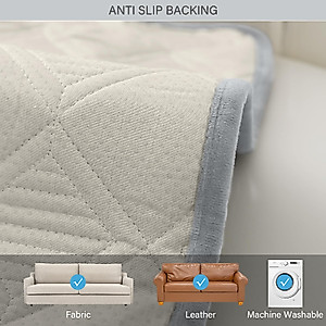 Deep Dream 1 Piece Couch Arm Covers, Backrest Covers, Sectional Couch Covers, Anti-Slip Armrest Covers for Dogs Cats Recliner Loveseat Sofa L Shaped, 28 x 28 Inch - Light Gray(1 Piece)