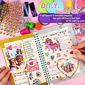 onebora DIY Journal Set for Girls Age 6-8-10-12 Years Old,Unicorn Painting Crafts,Decorate Your Own Journal,Fun Arts and Crafts Gifts Toys for Girls Birthday Christmas