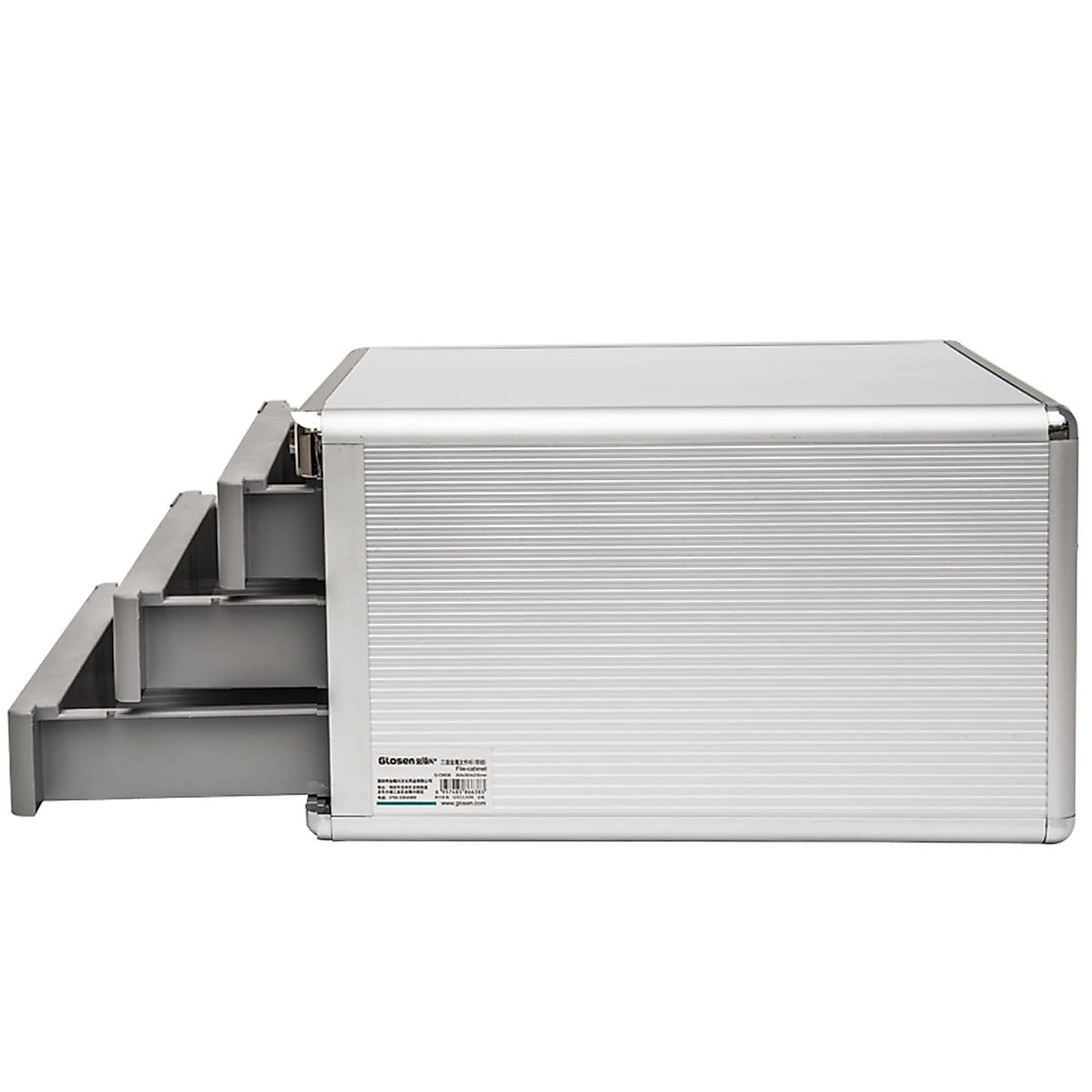 LEYT Flat File Cabinet Storage, Desktop Drawer Cabinet, 3 Drawers Aluminum Alloy Storage Drawers Desk Storage, A4 Office Box with Lock.