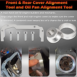 Front and Rear Cover Billet Alignment Tool & Oil Pan Alignment Tool Fits for LS Series Engines 4.8 5.3 5.7 6.0 LS1 LS2 LS3 LS6 L99 LS9 LSA LQ4