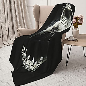 Shark Black Blanket Soft Fleece Throw Blanket Plush Weighted Blankets for Couch Bed Living Room