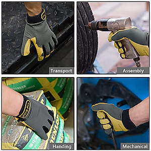 Intra-FIT General Work Gloves, Deerskin Construction Gloves,Soft, Improved Dexterity