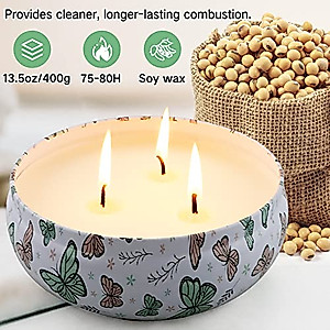 Citronella Candles Outdoor Indoor Large,13.5 oz 3 Pack Longlast 75-80 Hrs for Each,3 Wicks Jar Citronella Candles Sets for Home Garden Patio Balcony