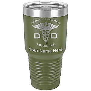 LaserGram 30oz Vacuum Insulated Tumbler Mug, DO Doctor of Osteopathic Medicine, Personalized Engraving Included (Camo Green)