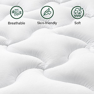 VISCOFLEX Dual Layer 4 Inch Foam Twin Mattress Topper - 2 Inch Egg Crate Firm Mattress Topper and 2 Inch Down Alternative Pillow Top Mattress Pad with 8-21 Inch Deep Pocket, Ultra Comfy Support
