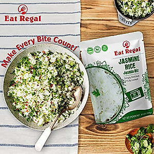 Eat Regal Thai Jasmine Rice In Hood & Tray, Ready To Eat in 90 Seconds, Microwavable in just 90 Seconds, Nutritious & Delicious 8.8 Ounce (Pack of 8)