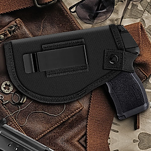 2 Pack Gun Holster, Concealed Carry Holsters for Women Men, Universal Holster for Pistol, IWB Holster for Most Compact Subcompact P365 P938 Glock 19 26 27 43 Taurus G3C SCCY CPX-2 M&P Shield 9mm