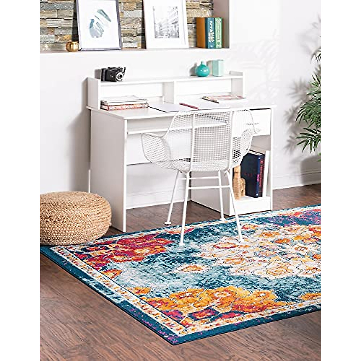 Unique Loom Parker Collection Area Rug - Kokulu (10' x 14' Rectangle, Multi/Blue)