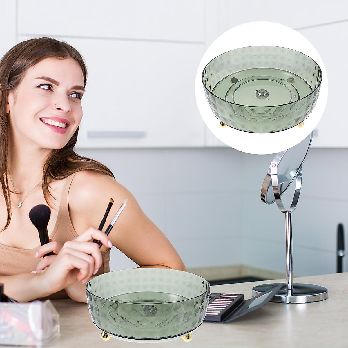 Cabilock shelf counter makeup palette skin care product holder skin care product rack rotating shelf Oil Salt Sauce Vinegar Storage Box skin care products face care organizer